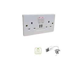 Buy Phoenix 2 Gang Socket Switched With USB 3.1A